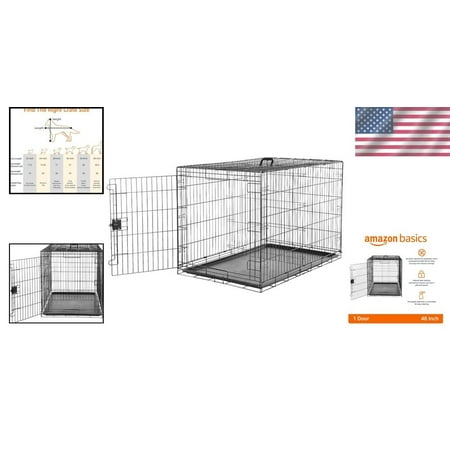 Heavy-Duty Metal Wire Dog Crate 48-Inch Single Door - Ideal for Giant ...