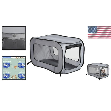 Portable Pop-Up Dog Crate for Travel and Outdoor Adventures - 40 L x 27 ...