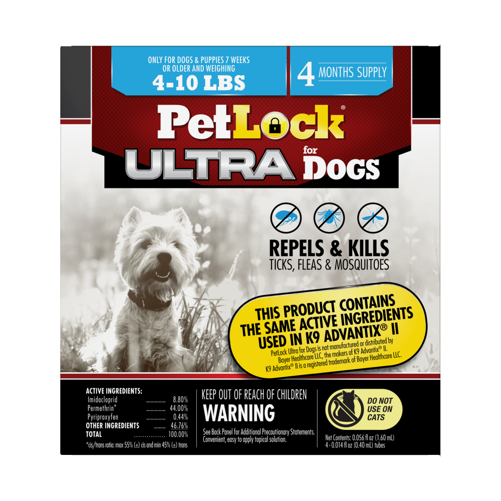 Petlock Ult Max Flea & Tick for Dogs - 4-ct, medium dog - FurLyfe!