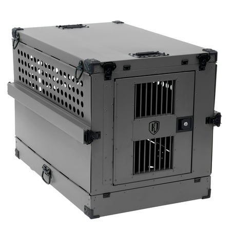Hercules Heavy-Duty Collapsible Dog Crate Ash Gray - Large - FurLyfe!