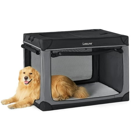 Lesure Cute Soft Collapsible Dog Crate – Portable Travel Dog Crate for ...