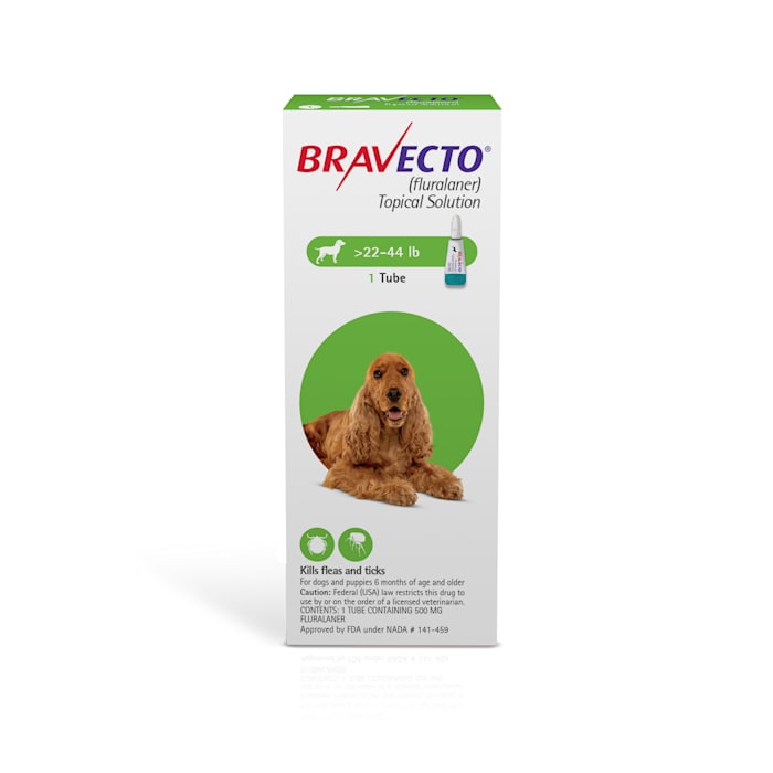 Bravecto Topical Solution for Dogs 22-44 lbs, 3 Month Supply - FurLyfe!